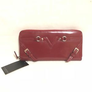 Via Spiga | Bags | Via Spiga Red Patent Leather V Wallet New | Poshmark